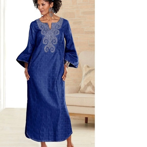 Ashro | Dresses | Ashro Wax Cotton Bell Sleeve Kaftan Resort Church ...